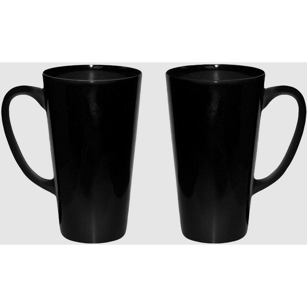 16 Oz. Tall Black Latté Mug with Full Bleed Imprint – 777 Promotional ...